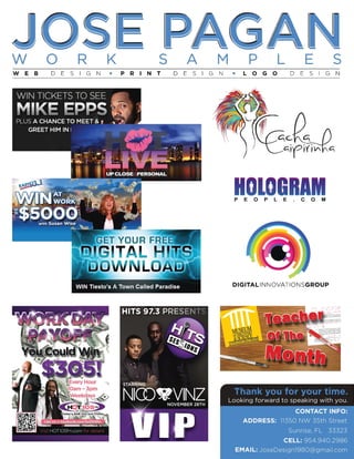 Jose Pagan Work Samples 1-Sheet | PDF