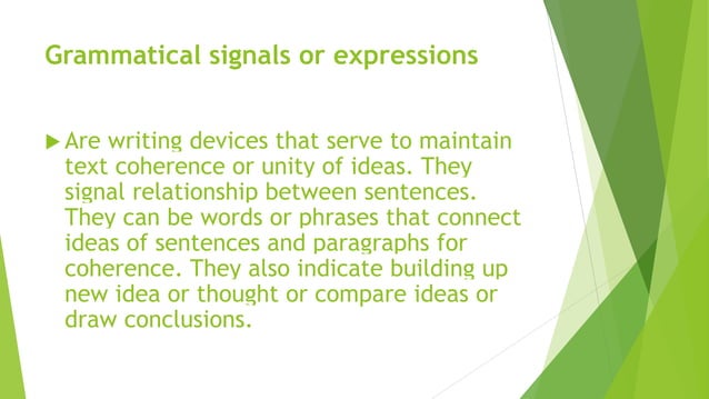 Using Grammatical Signals Suitable to Patterns of Idea Development | PPTX