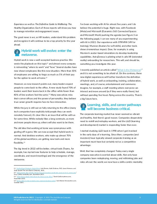 Bersin HR Predictions 2022 | PDF