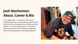 Josh Manheimer: About, Career & Bio ..... | PPT