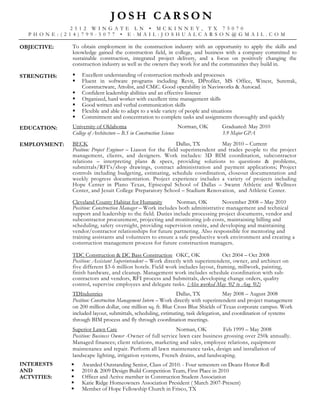 Josh Carson Resume | PDF