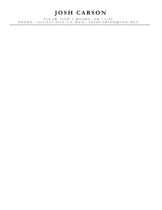 Josh Carson Resume | PDF