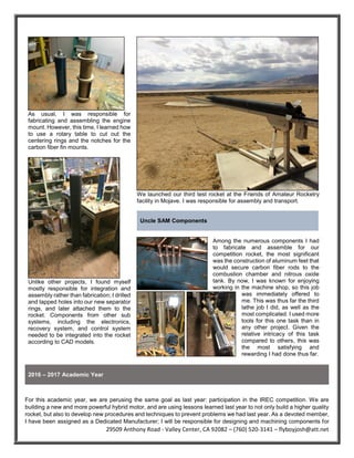 Josh firth schaefer_project_portfolio | PDF | Hobbies & Interests