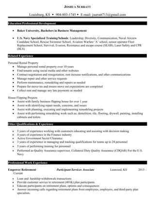 Josh s. surratt resume property management | DOC | Real Estate Industry ...