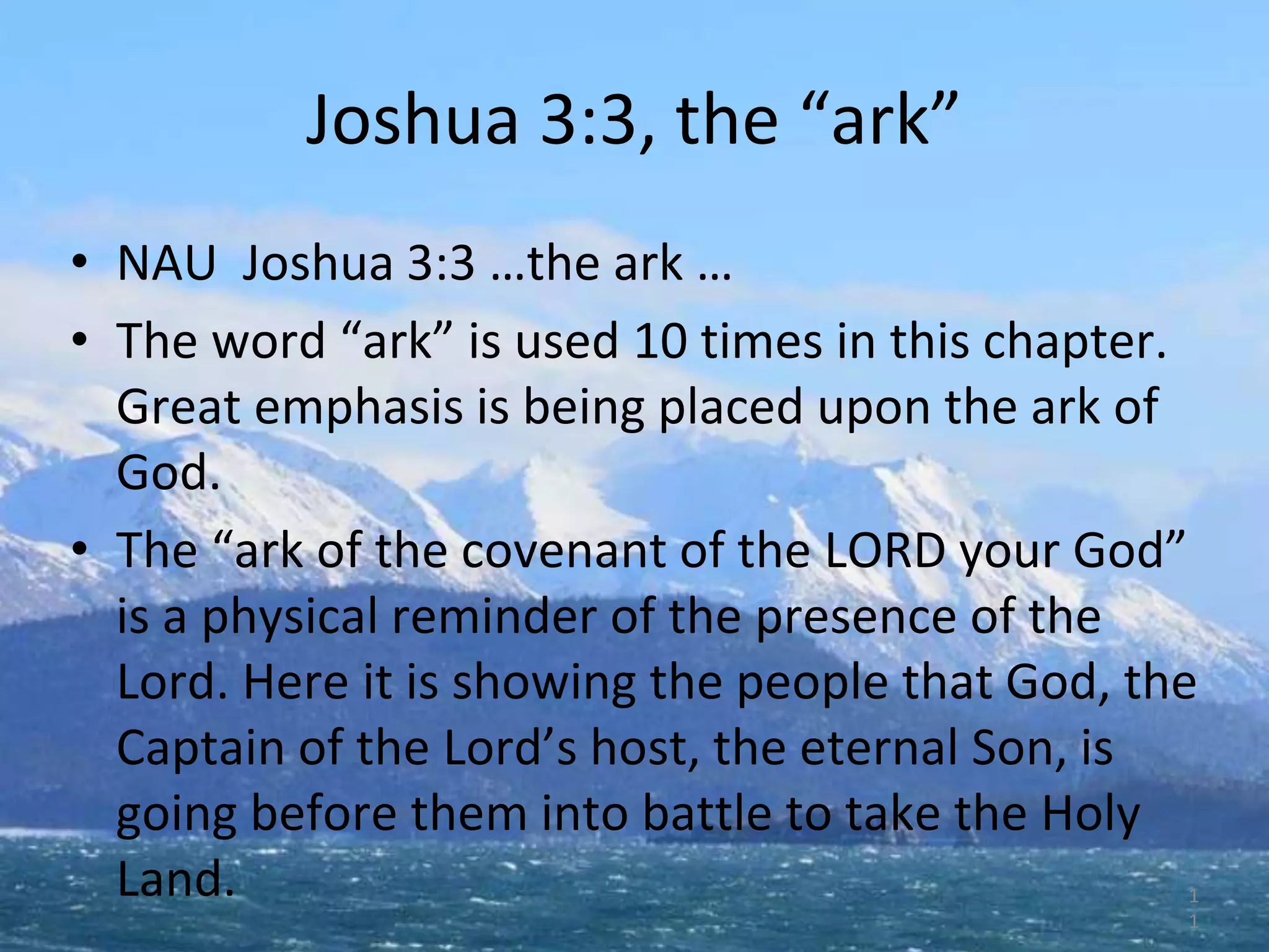 Joshua 3-4, Crossing The Jordan, | PPTX