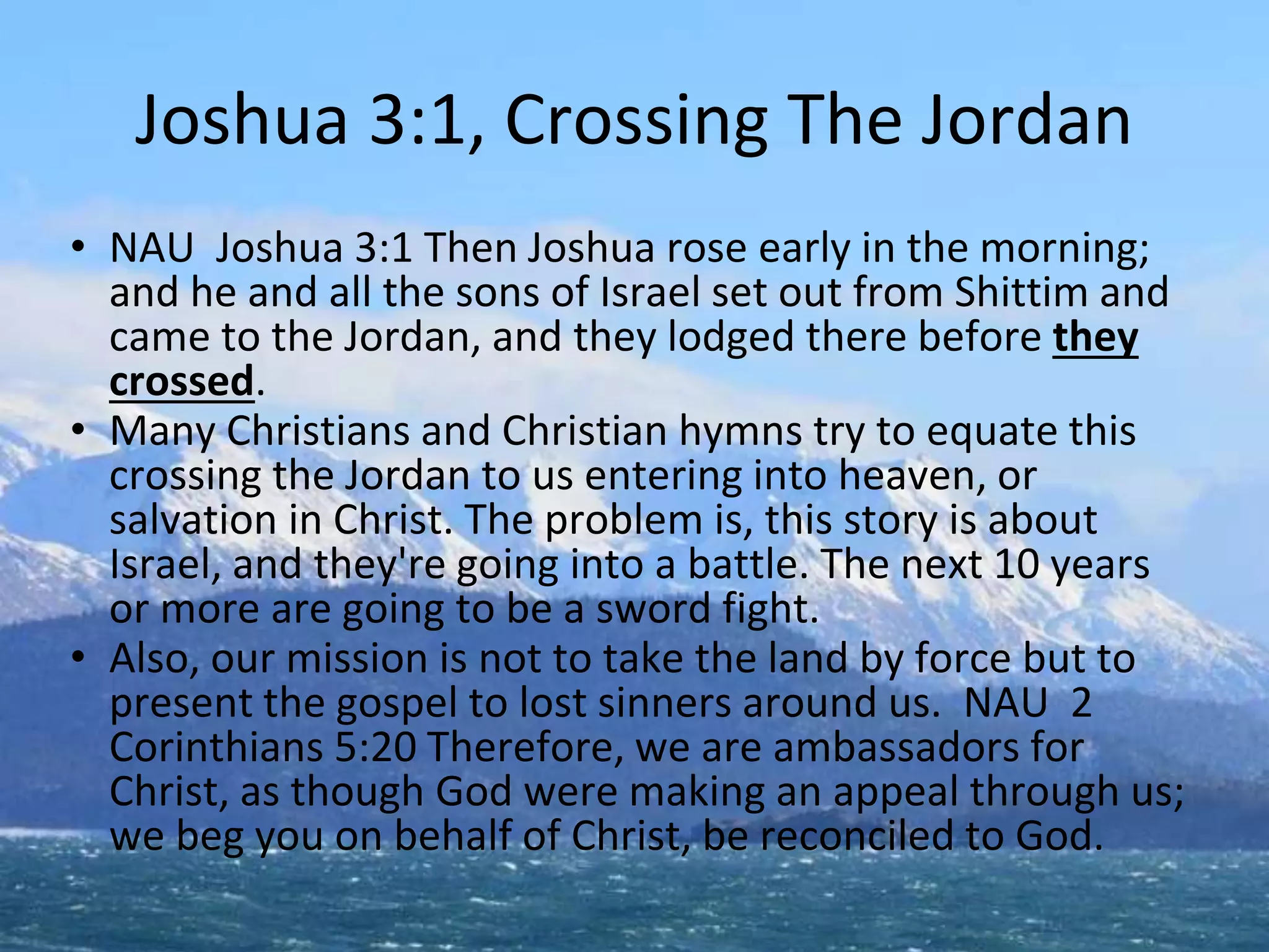 Joshua 3-4, Crossing The Jordan, | PPTX