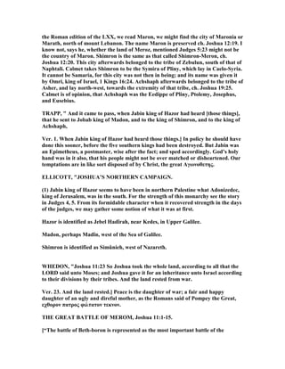 Joshua 11 commentary | PDF