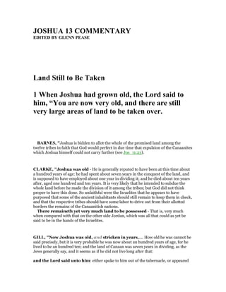 Joshua 13 commentary | PDF
