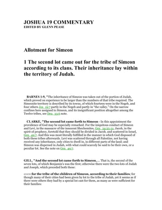 Joshua 19 commentary | PDF