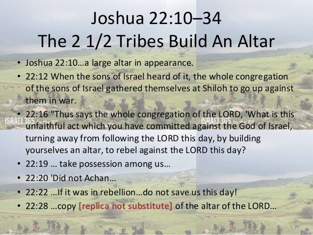Joshua 20-22, Cities Of Refuge; LORD’s Promises not failed; land not