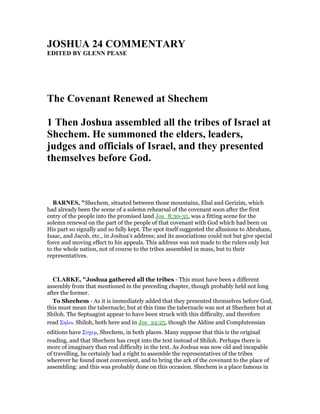 Joshua 24 commentary | PDF