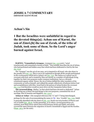 Joshua 7 commentary | PDF