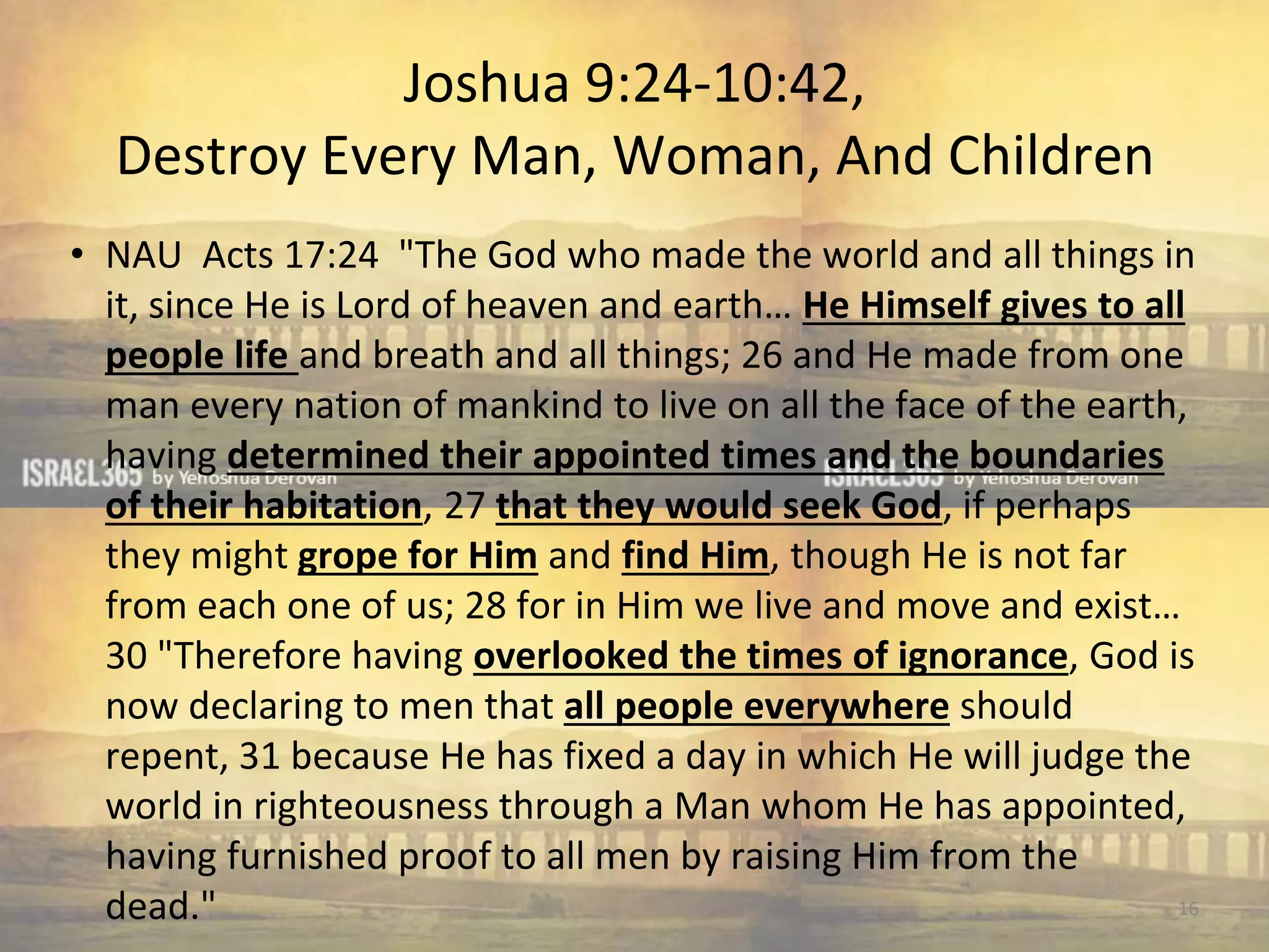 Joshua 9-10, Long Day Of Joshua; Gibeonites; typology, Moses a type ...