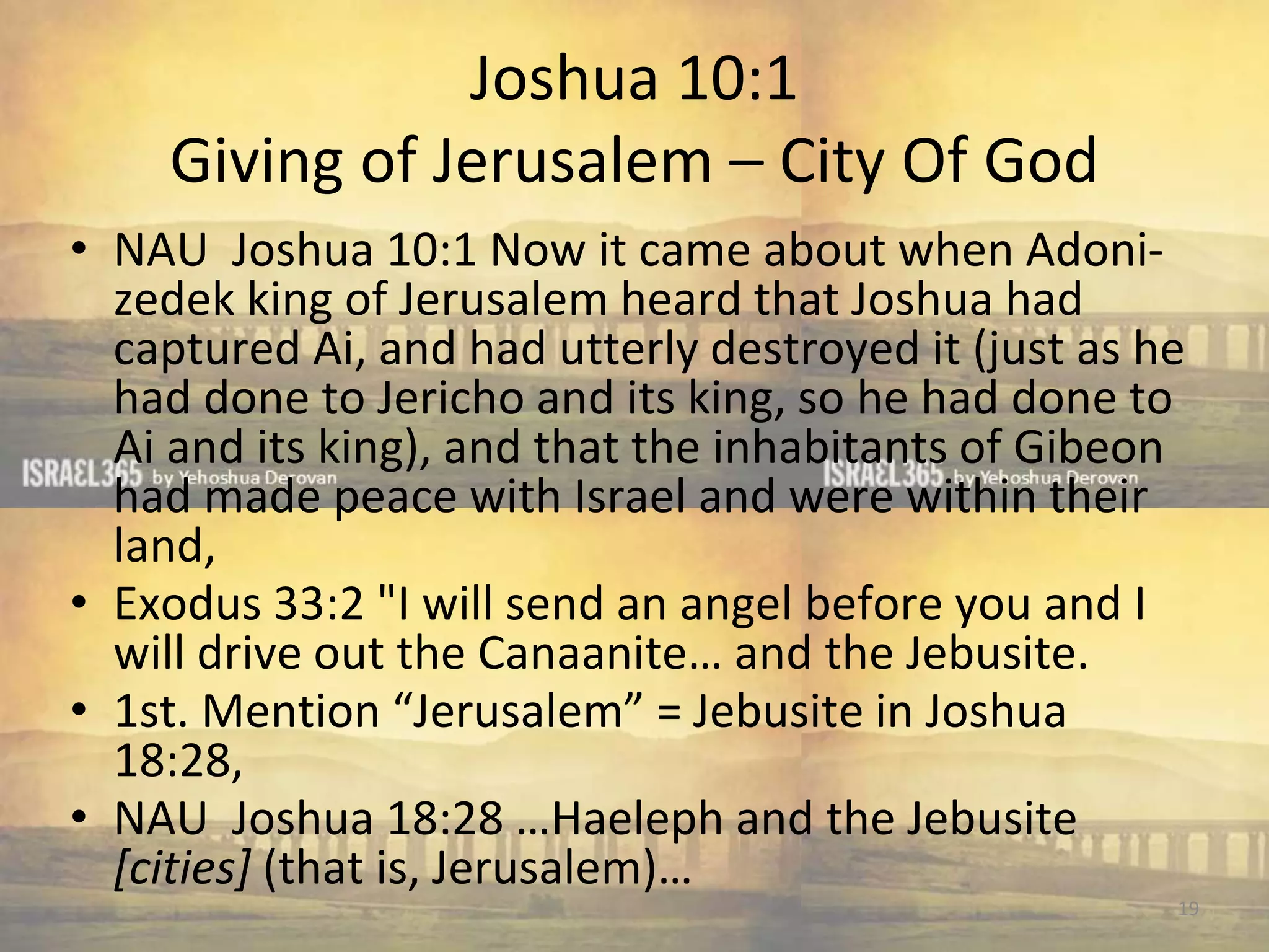 Joshua 9-10, Long Day Of Joshua; Gibeonites; typology, Moses a type ...