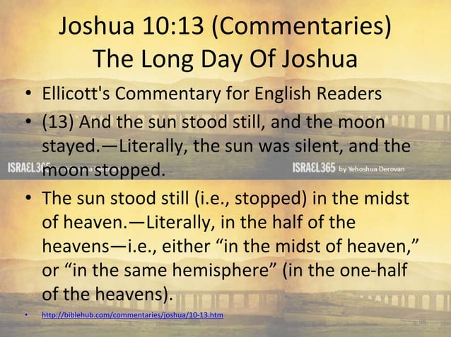 Joshua 9-10, Long Day Of Joshua; Gibeonites; typology, Moses a type ...