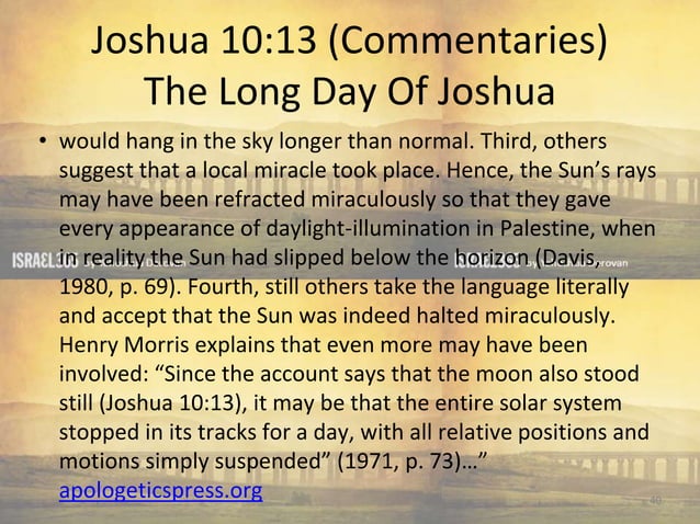 Joshua 9-10, Long Day Of Joshua; Gibeonites; typology, Moses a type ...