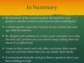 Tips for Sales and Lead Providers | PPT