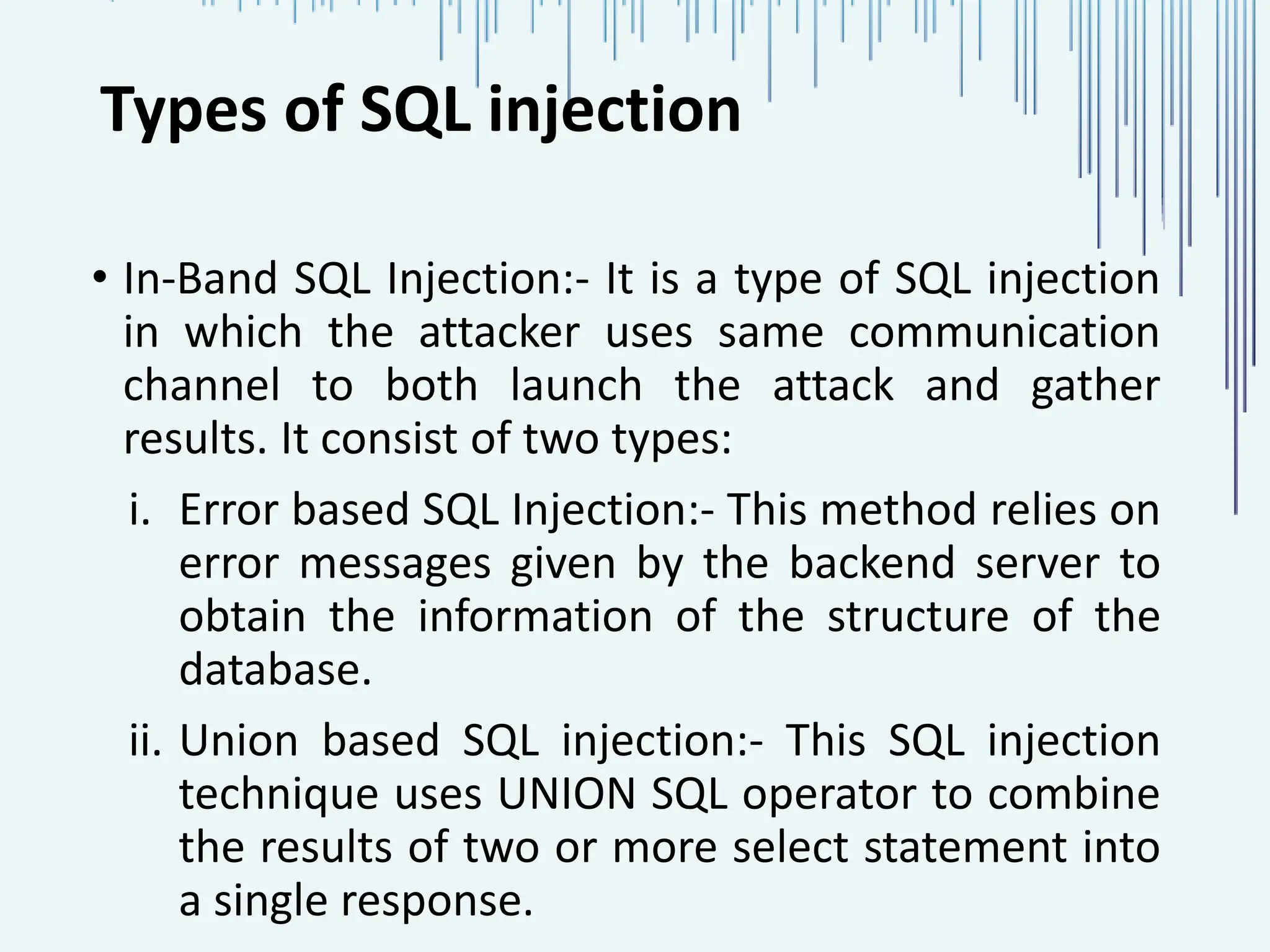Ethical Hacking Project Sql Injection Vulnerability Analysis Pptx