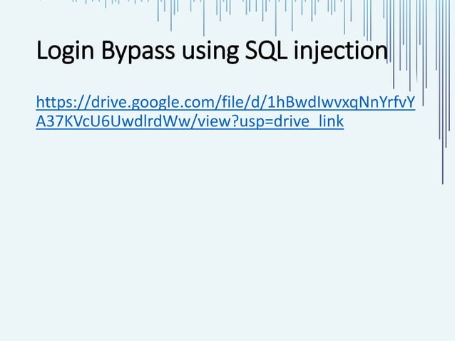 Ethical Hacking Project Sql Injection Vulnerability Analysis Pptx