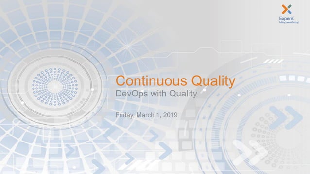 Continuous Quality Devops With Quality By Josh Eastman Ppt