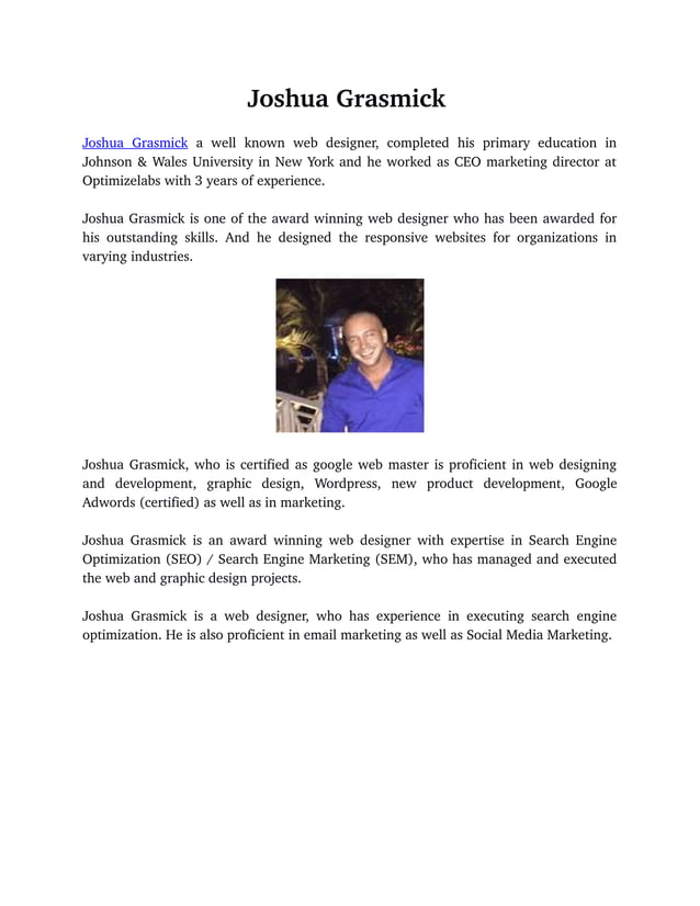 Joshua grasmick | PDF