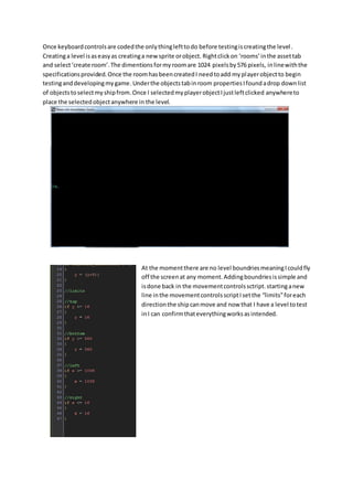 Joshua meyer 2D Game workflow document | DOCX