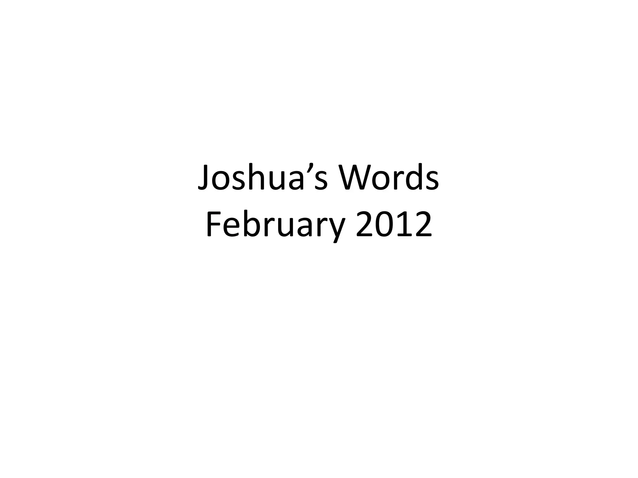Joshua’s words | PPTX