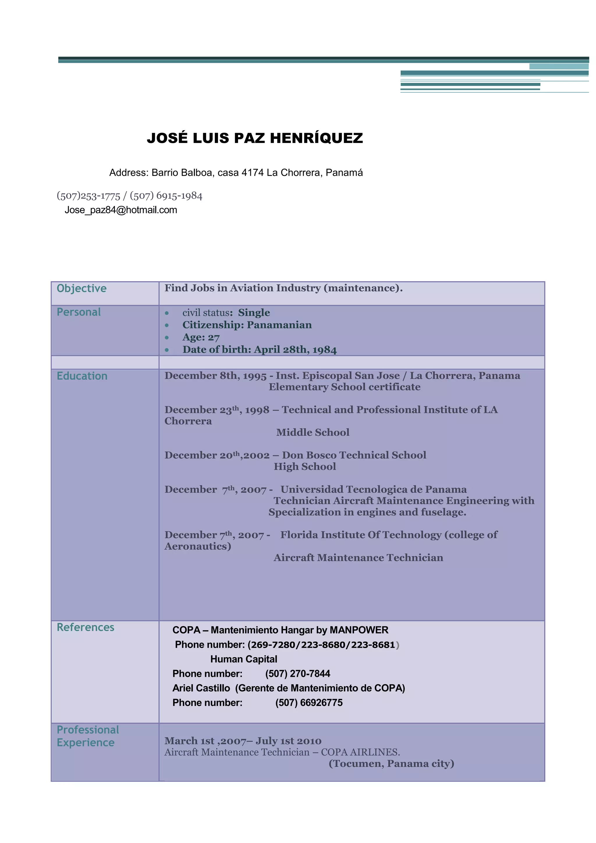 José luis paz henríquez (cv) | DOCX
