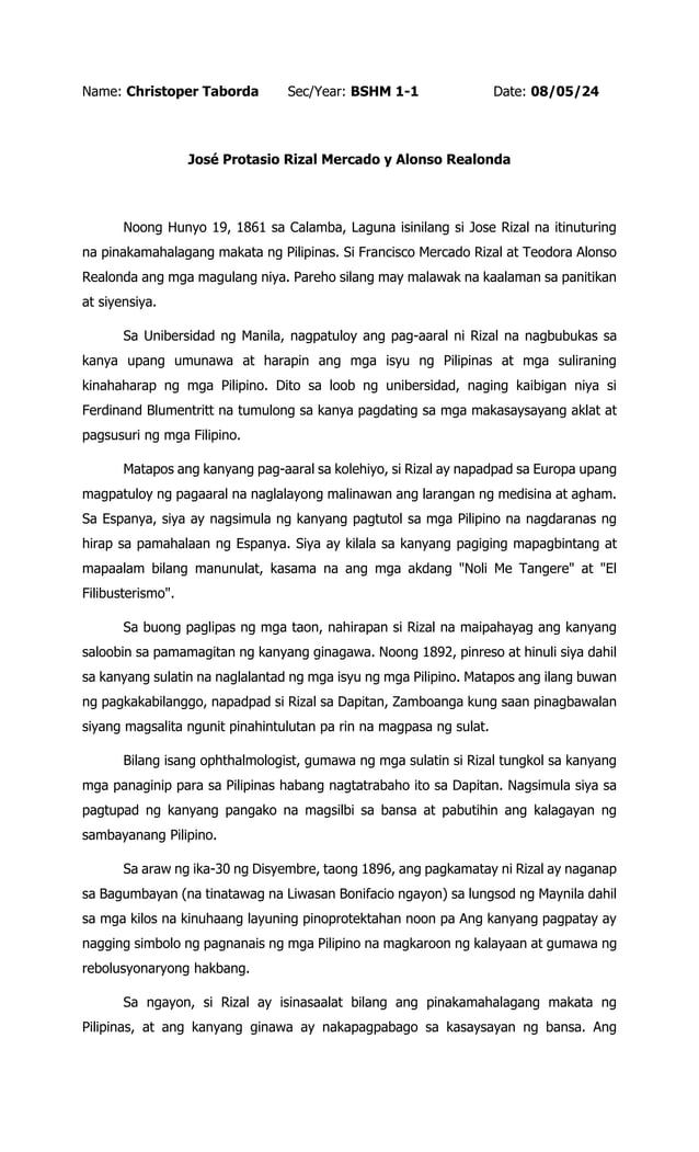 José Protasio Rizal Mercado y Alonso Realonda.pdf | Free Download