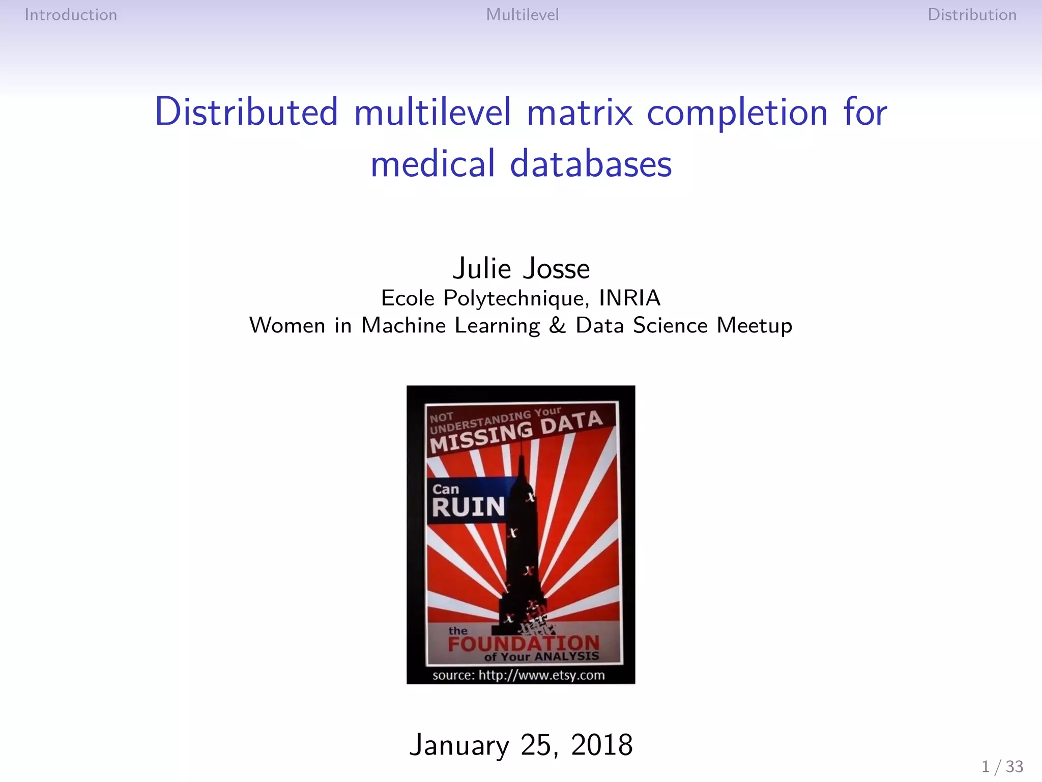 Multilevel Matrix Completion for Medical Databases | PPT