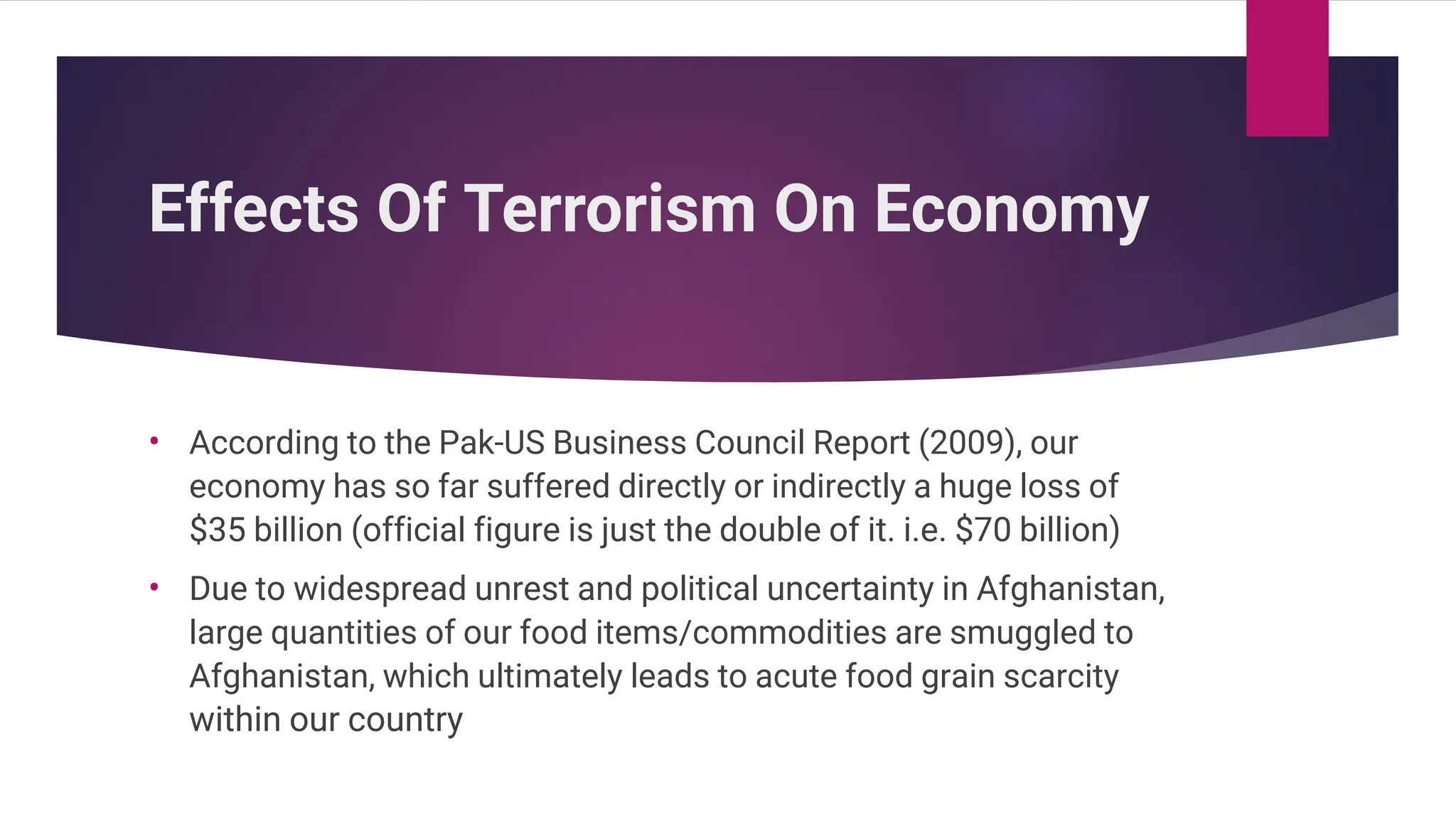 Impact of terrorism on economy of Pakistan | PDF