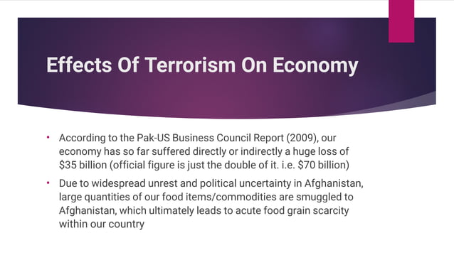 Impact of terrorism on economy of Pakistan | PDF | Terrorism ...