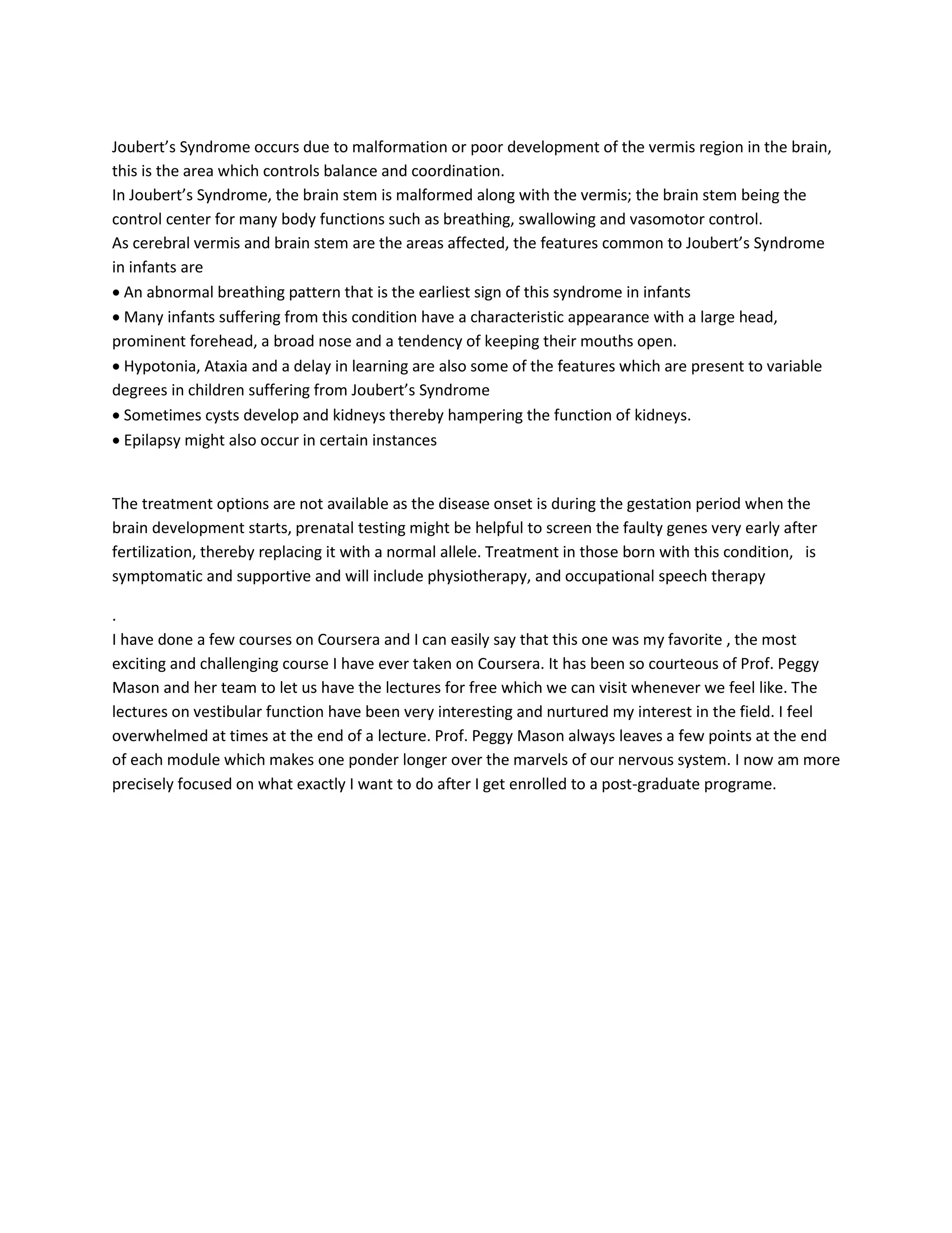 Joubert's syndrome | PDF