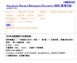 Organizing of Information Resources = 情報資源組織論.5 | PPT