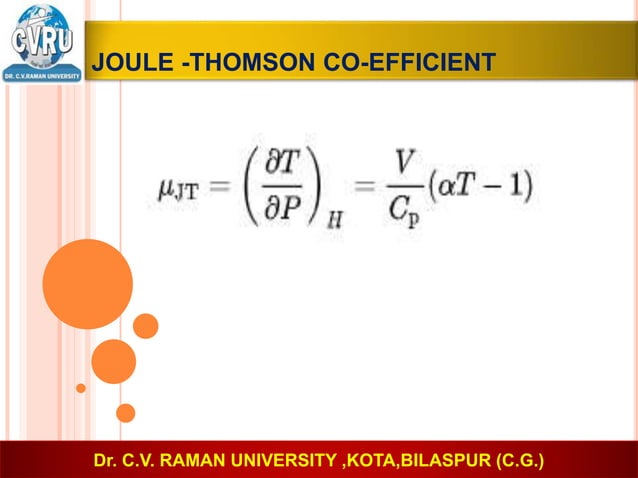 Joule thomson cooling effect | PPTX