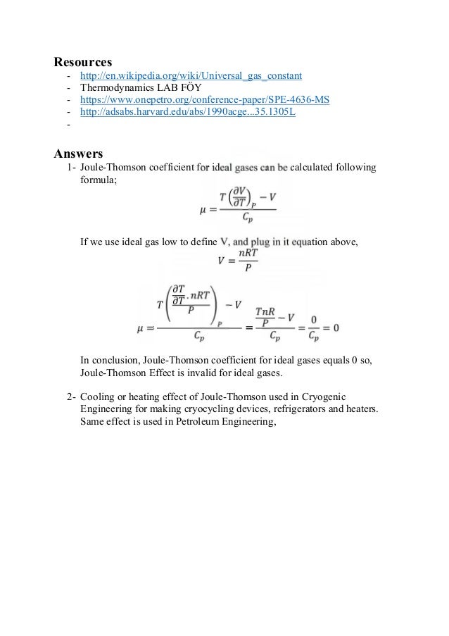 Joule thomson effect