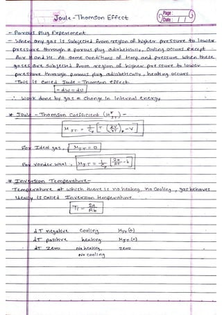 Joule - Thomson Effect | PDF