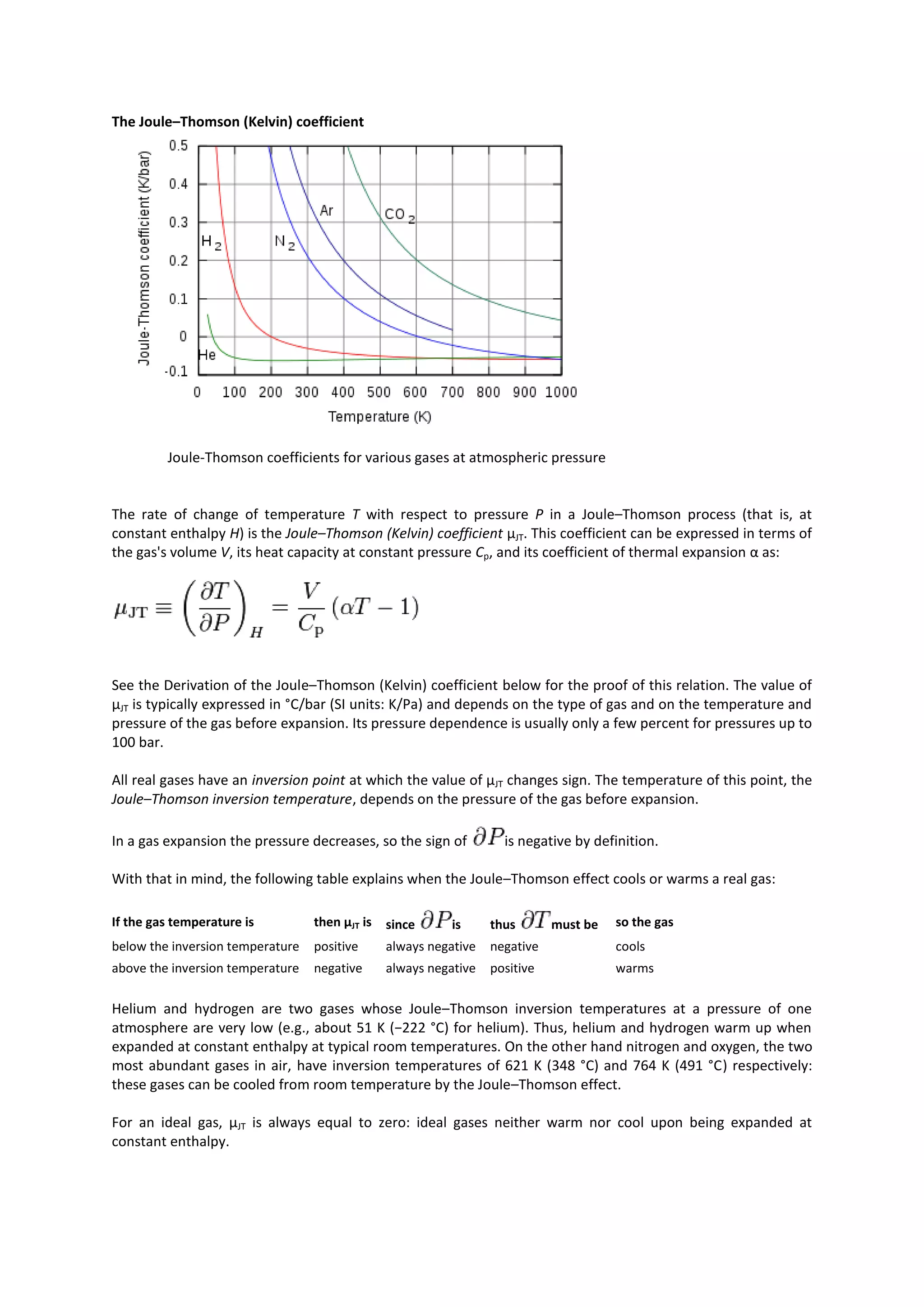 Joule thompson effect | DOCX