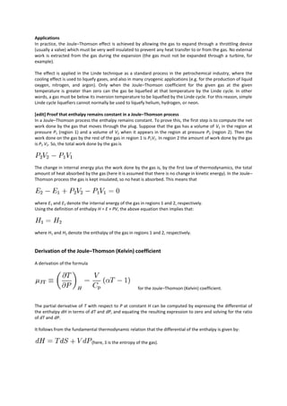 Joule thompson effect | DOCX