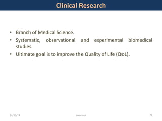 Key Concepts of Clinical Research & Clinical Trial | PPT