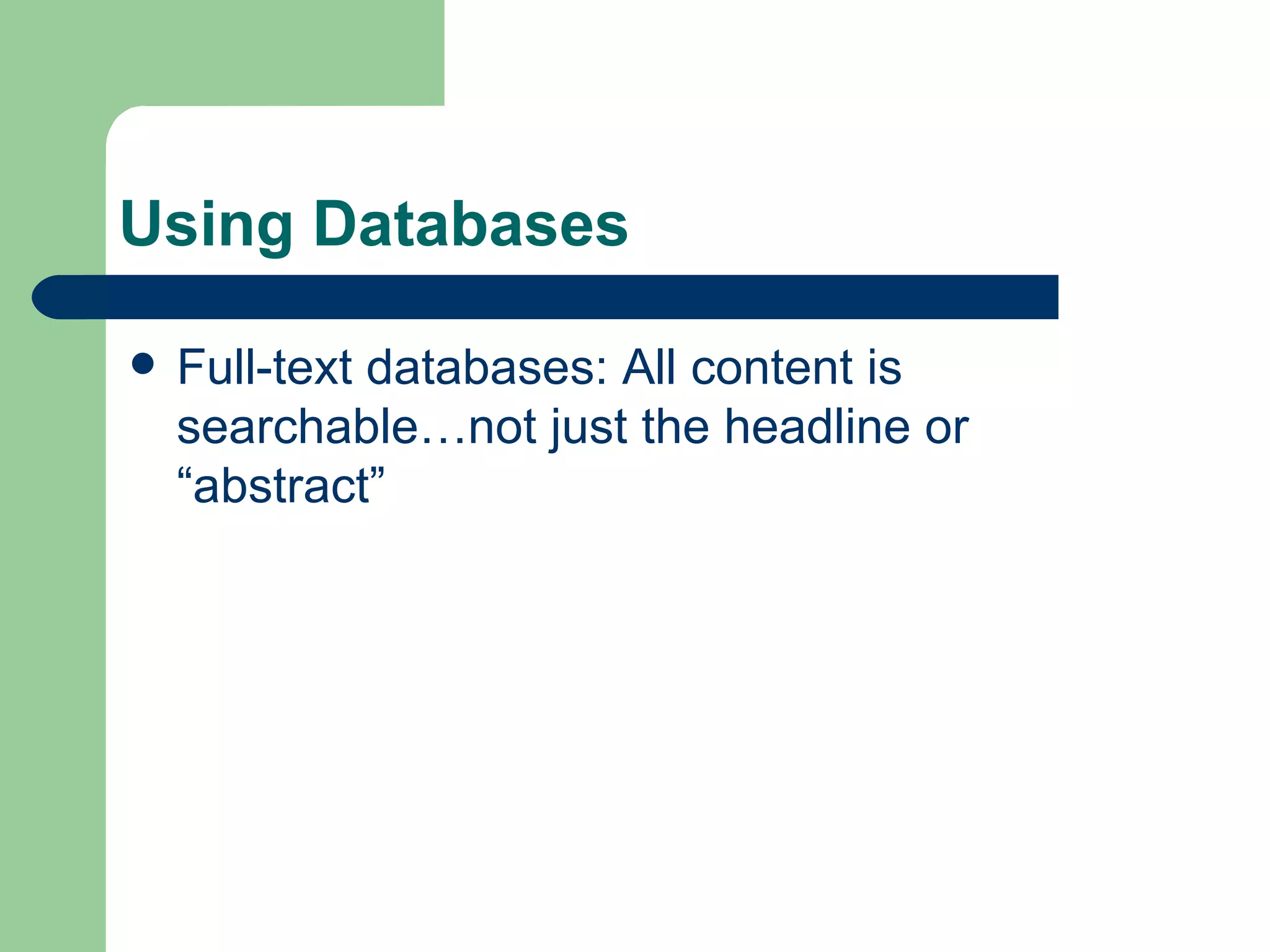 JOURN 305 - Computer Assisted Reporting | PPT