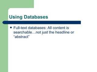JOURN 305 - Computer Assisted Reporting | PPT