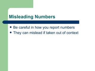 JOURN 305 - Reporting with Numbers | PPT