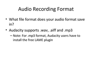 Audio Production Basics | PPT