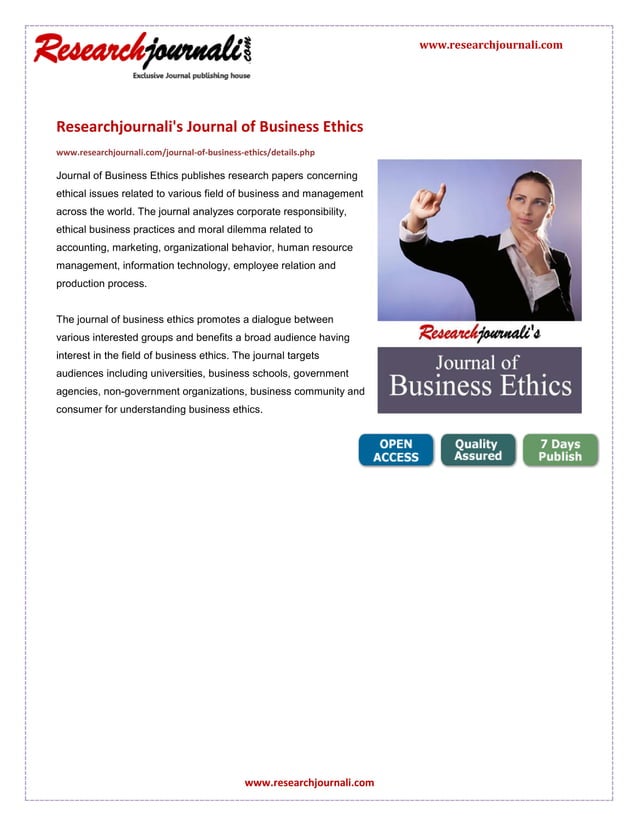 Journal of Business Ethics | PDF