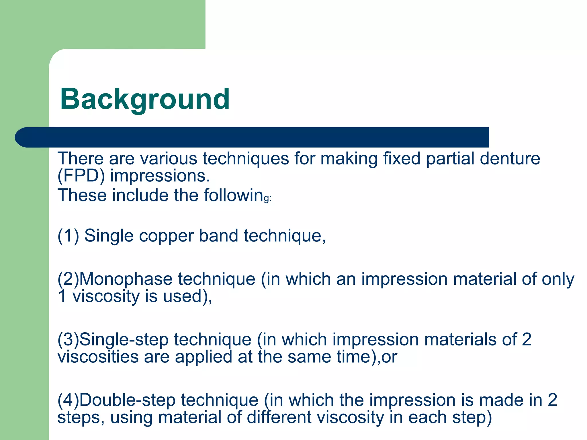 A clinical evaluation of fixed partial denture impressions. | PPT