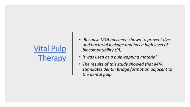 CLINICAL APPLICATIONS OF MTA | PPTX | Dental Health | Diseases and ...