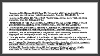 CLINICAL APPLICATIONS OF MTA | PPTX | Dental Health | Diseases and Conditions