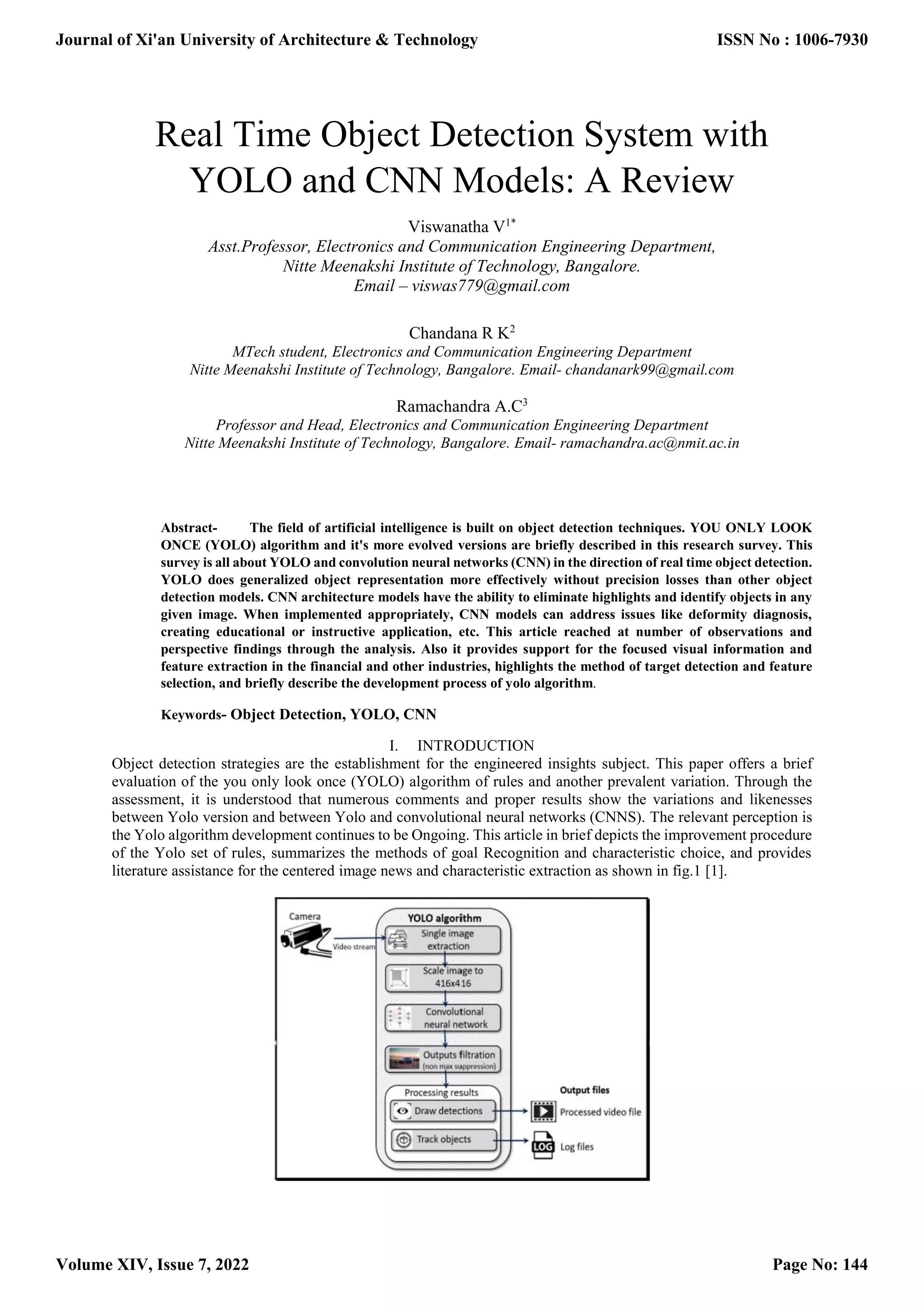 Real Time Object Detection System with YOLO and CNN Models: A Review | PDF | Cameras and ...