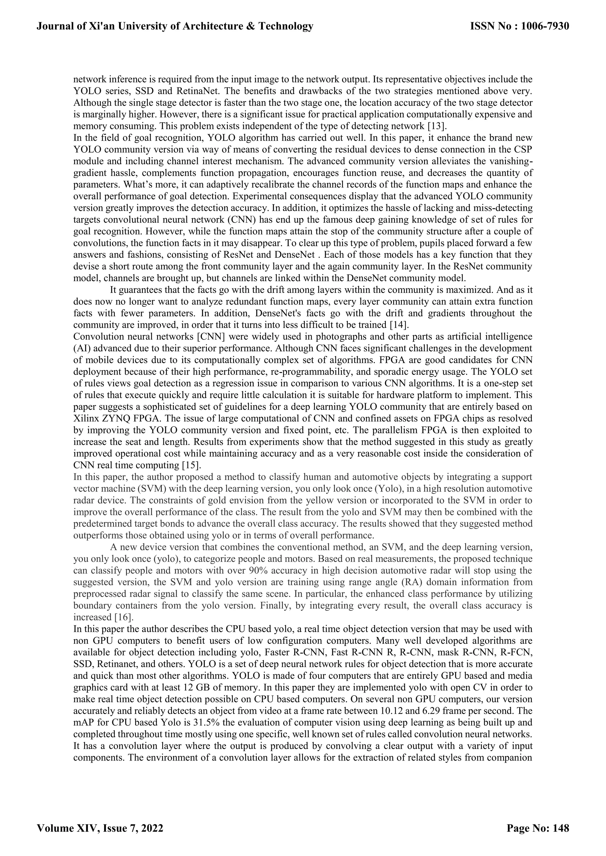 Real Time Object Detection System with YOLO and CNN Models: A Review ...